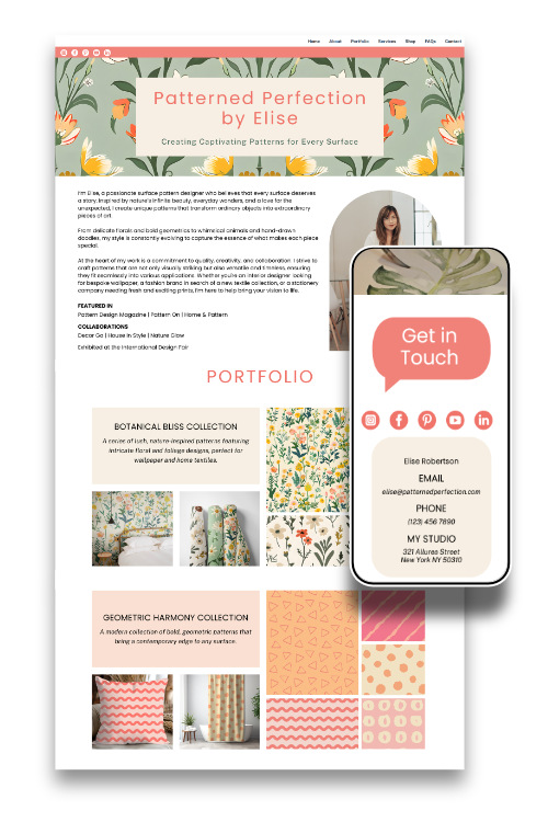surface designer Canva Website Template